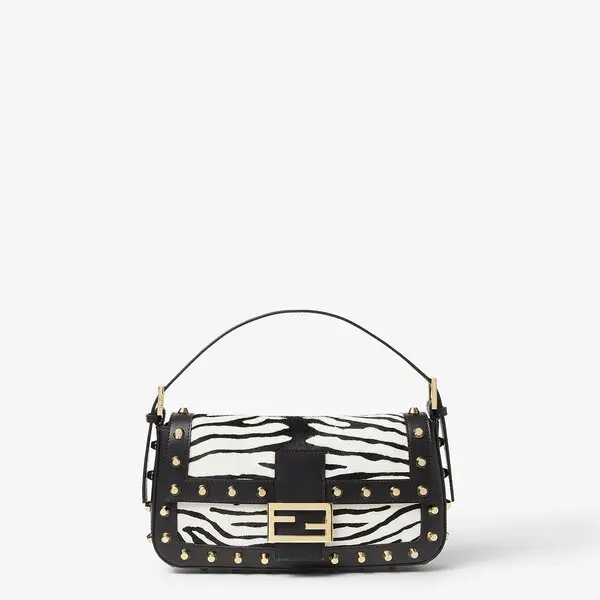 Fendi Baguette® 26424 Tiger-stripe Print Pony-effect Leather Bag With Studs - [multicolor]
